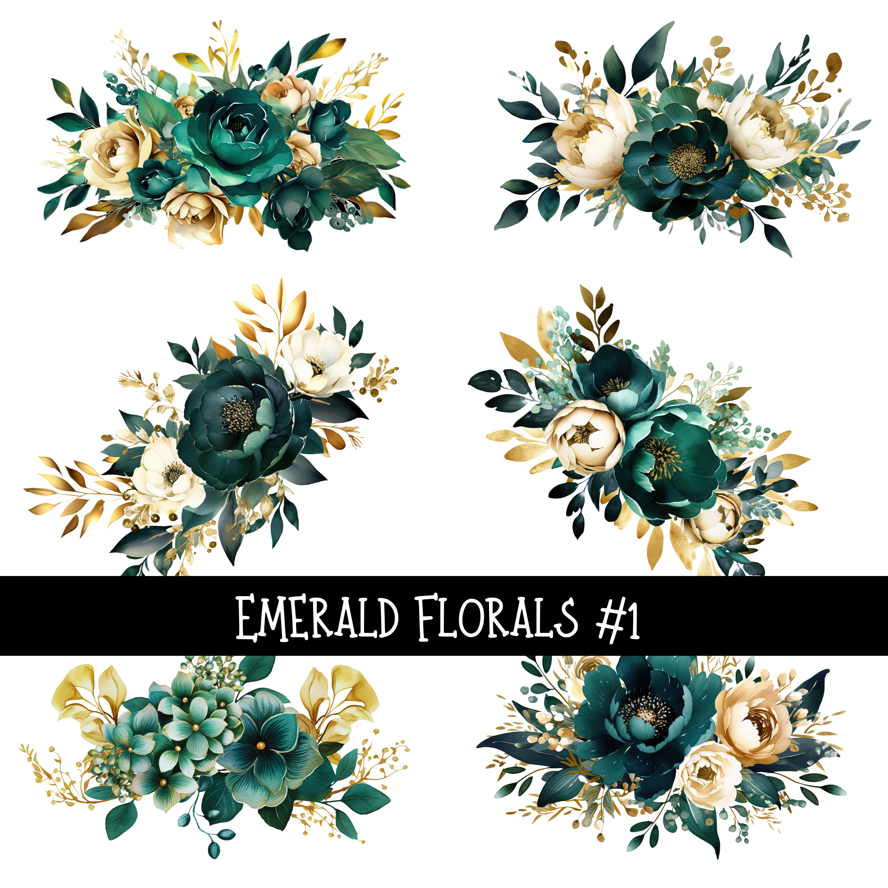 Emerald Florals - UV DTF Decal sheets – 3D Undercover