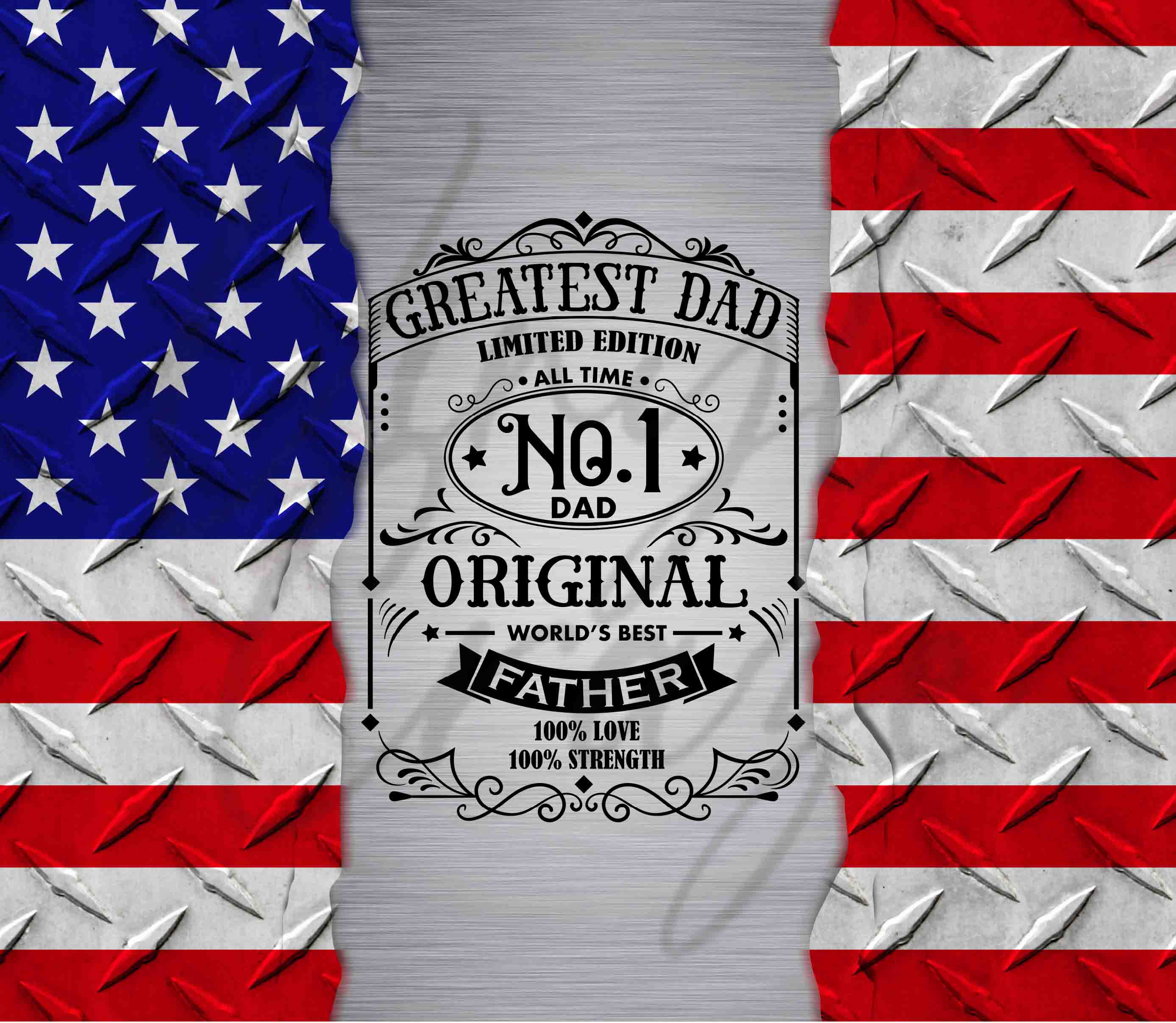 Greatest Dad Flag Diamond Plate - Adhesive Vinyl Wrap – 3D Undercover