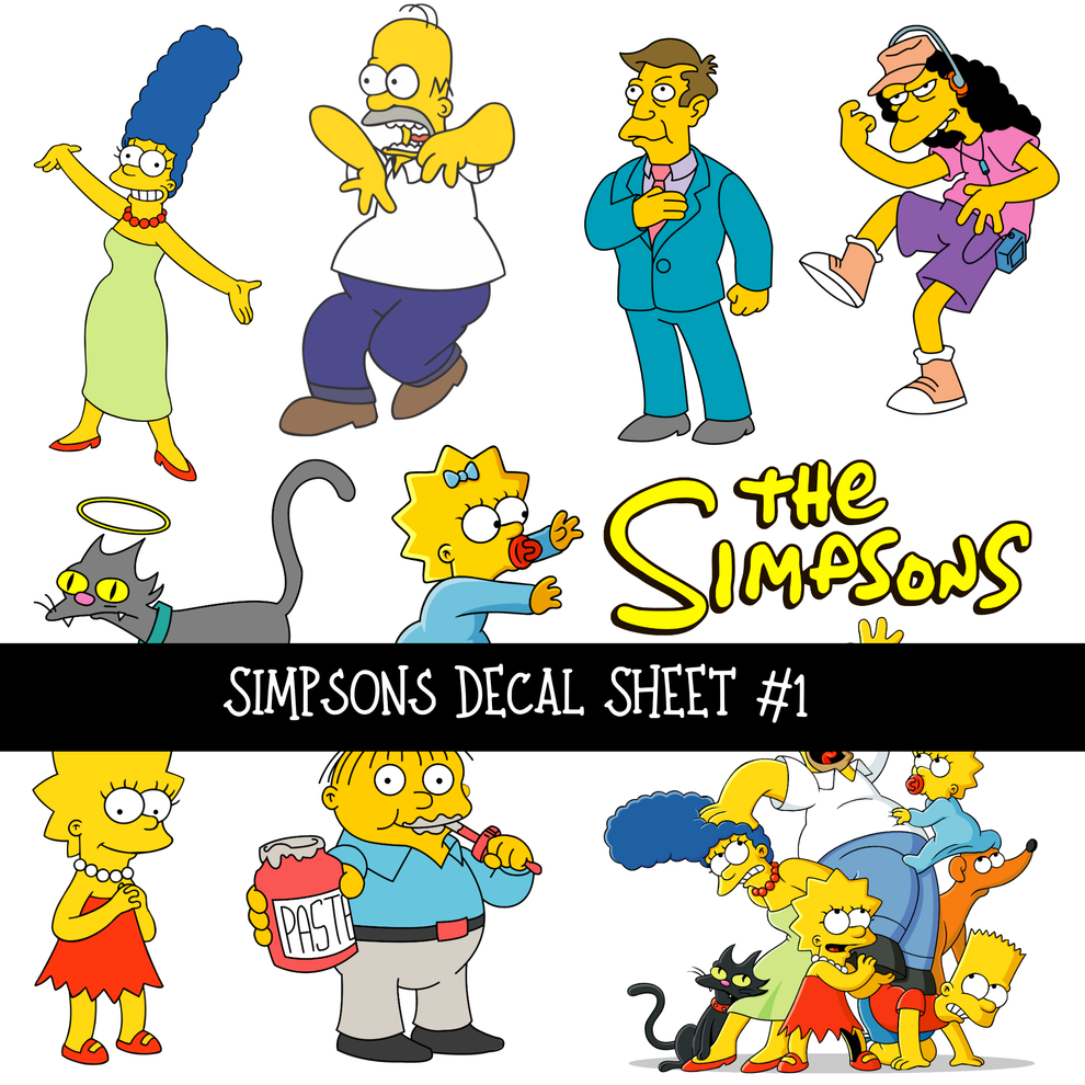 Simpsons Decal Sheets 4 options – 3D Undercover