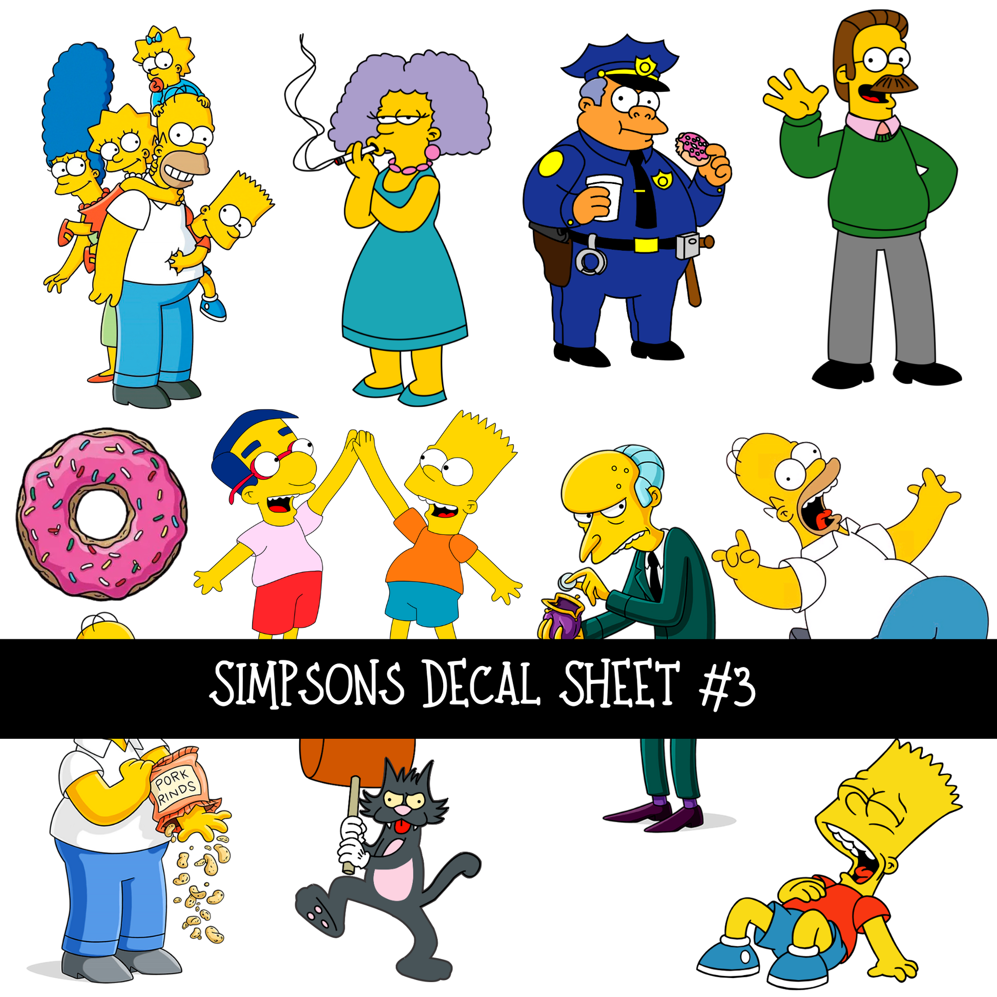 Simpsons Decal Sheets 4 options – 3D Undercover