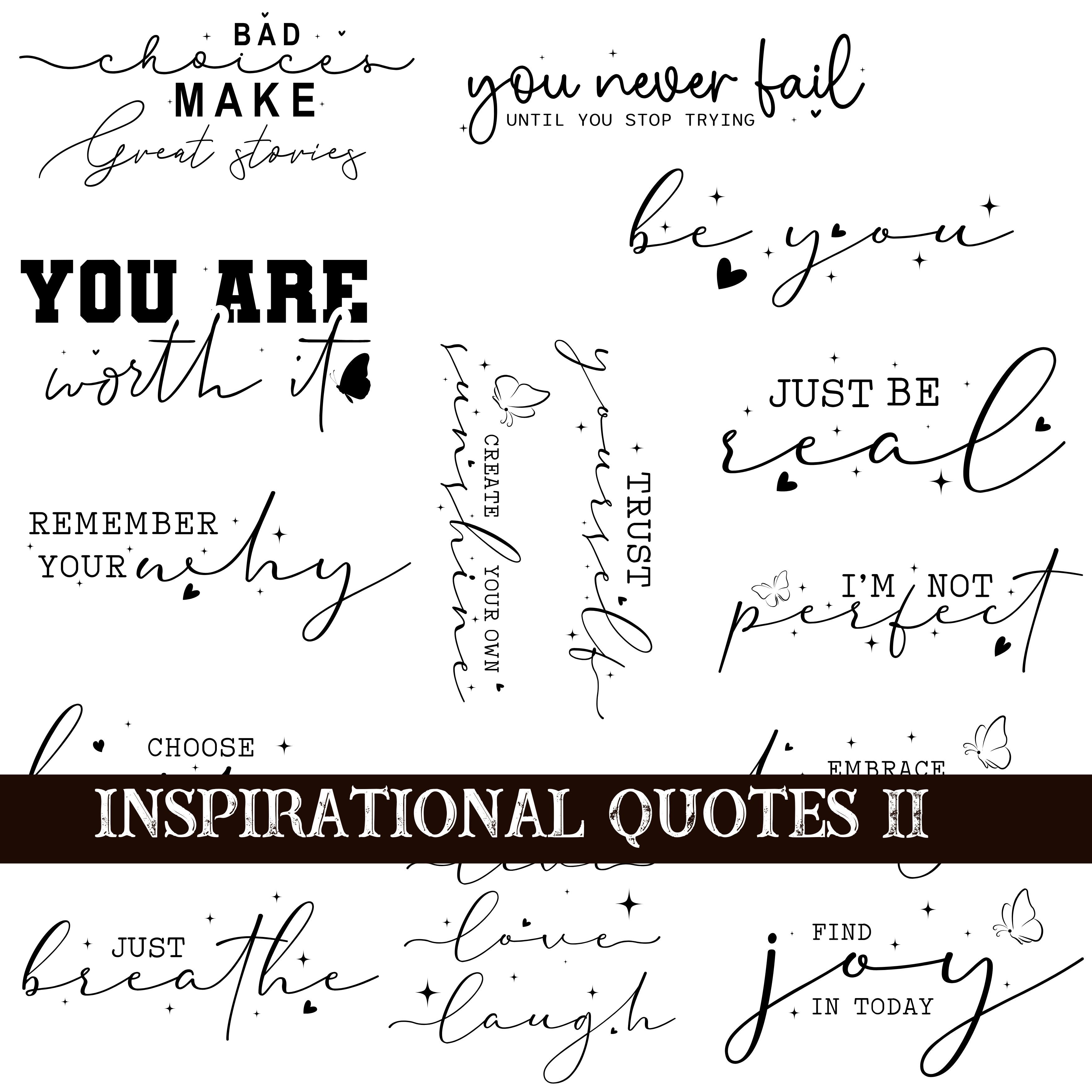 Inspirational Quotes 11 UV DTF Decal Sheets – 3D Undercover
