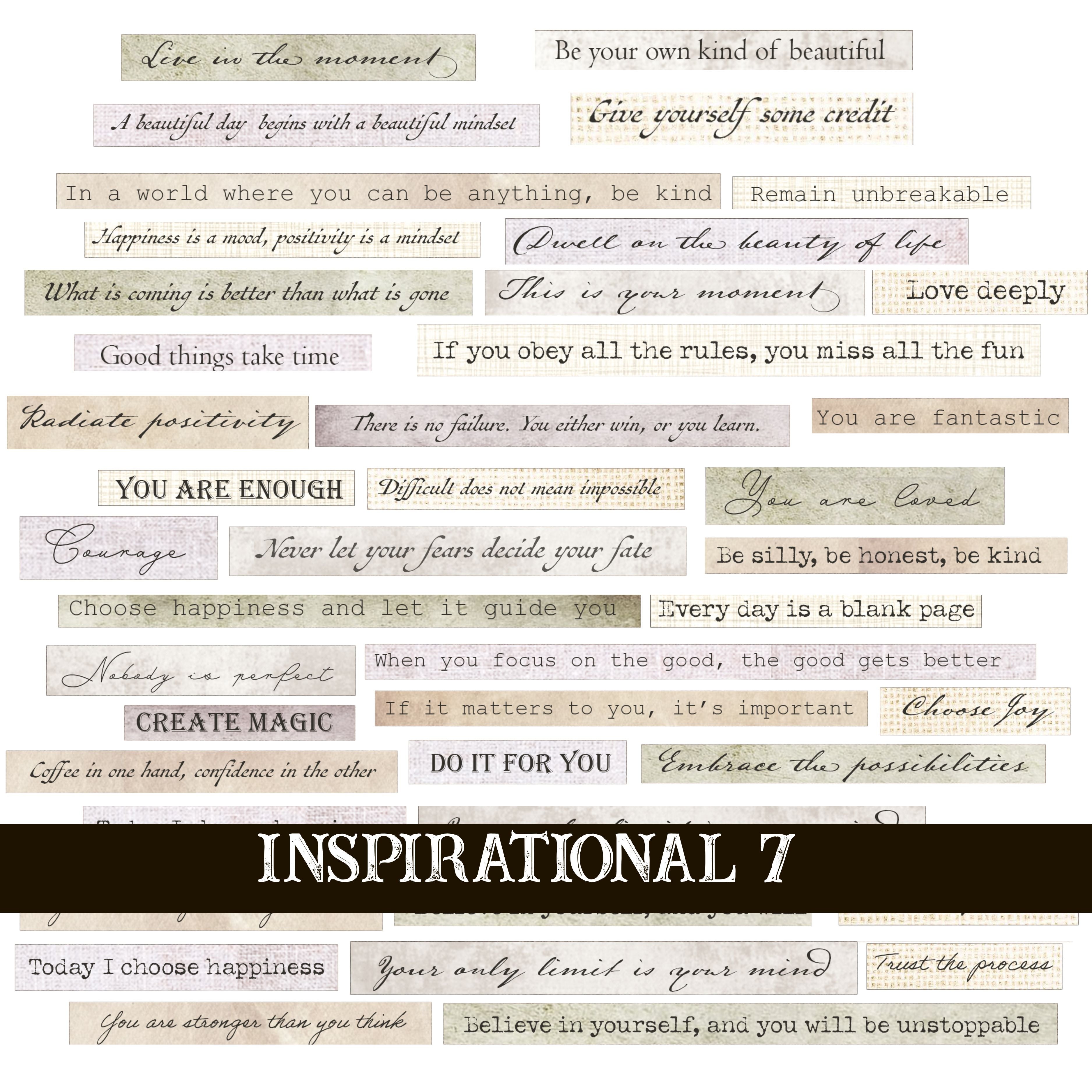 Inspirational Quotes 7 UV DTF Decal Sheets – 3D Undercover