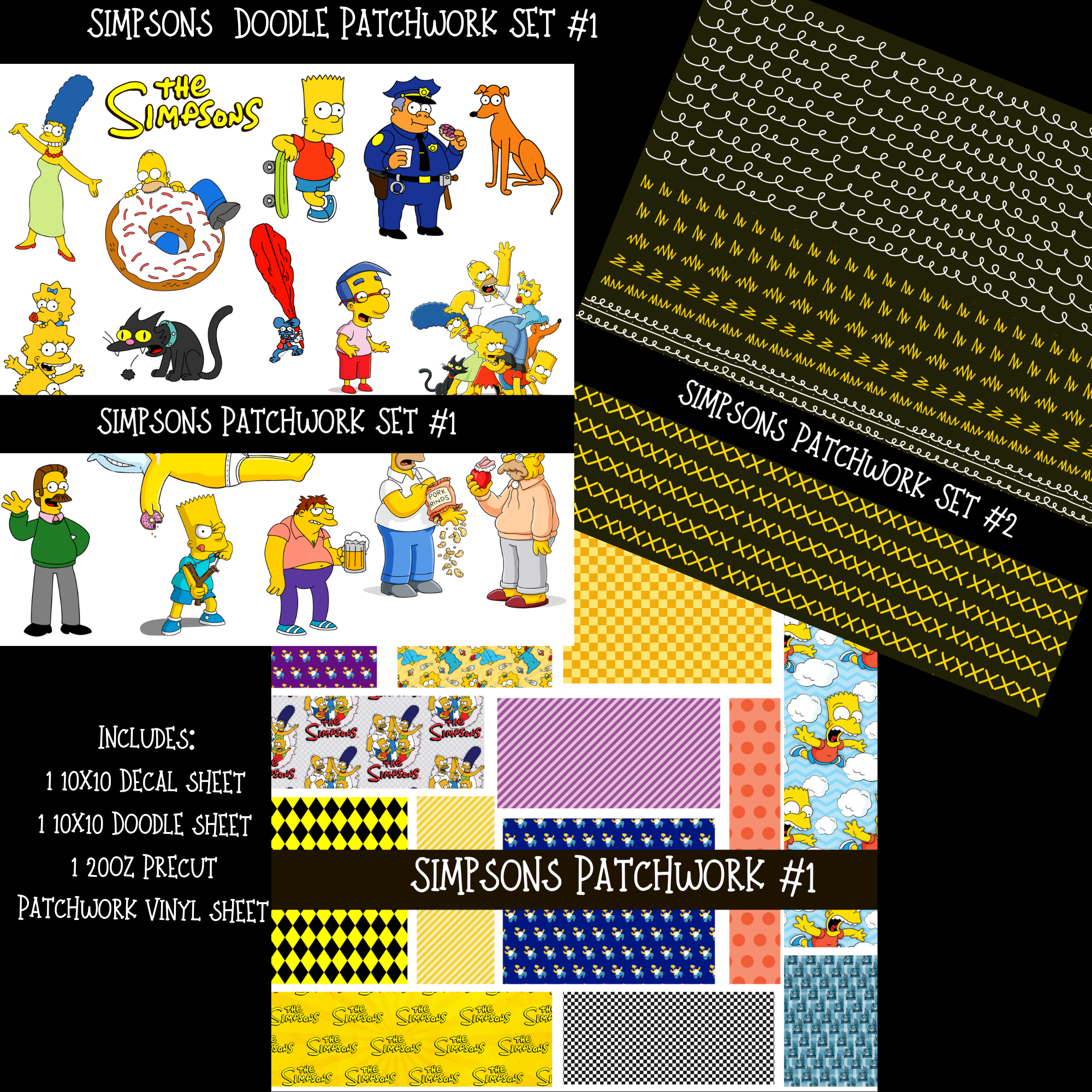 Simpsons Doodle Patchwork (2 variants) – 3D Undercover