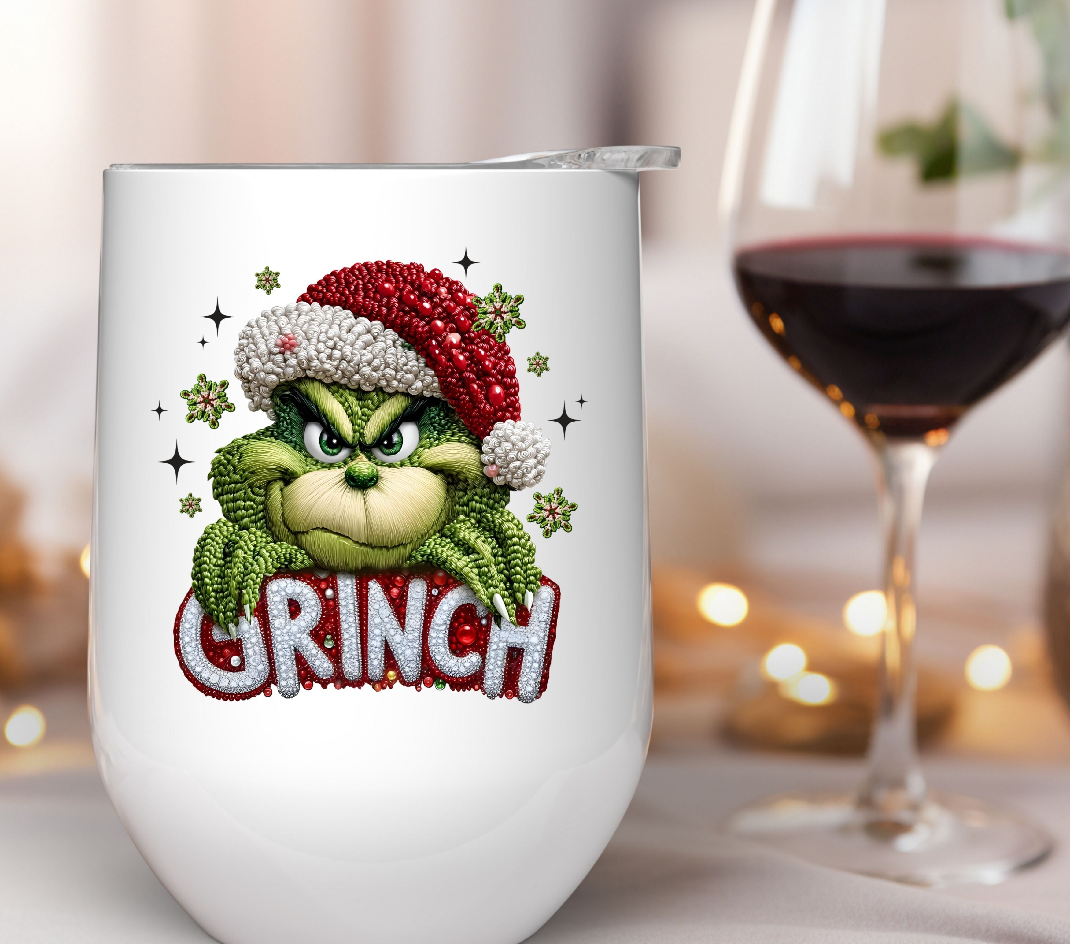 Sparkle Grinch UV DTF Decals – 3D Undercover