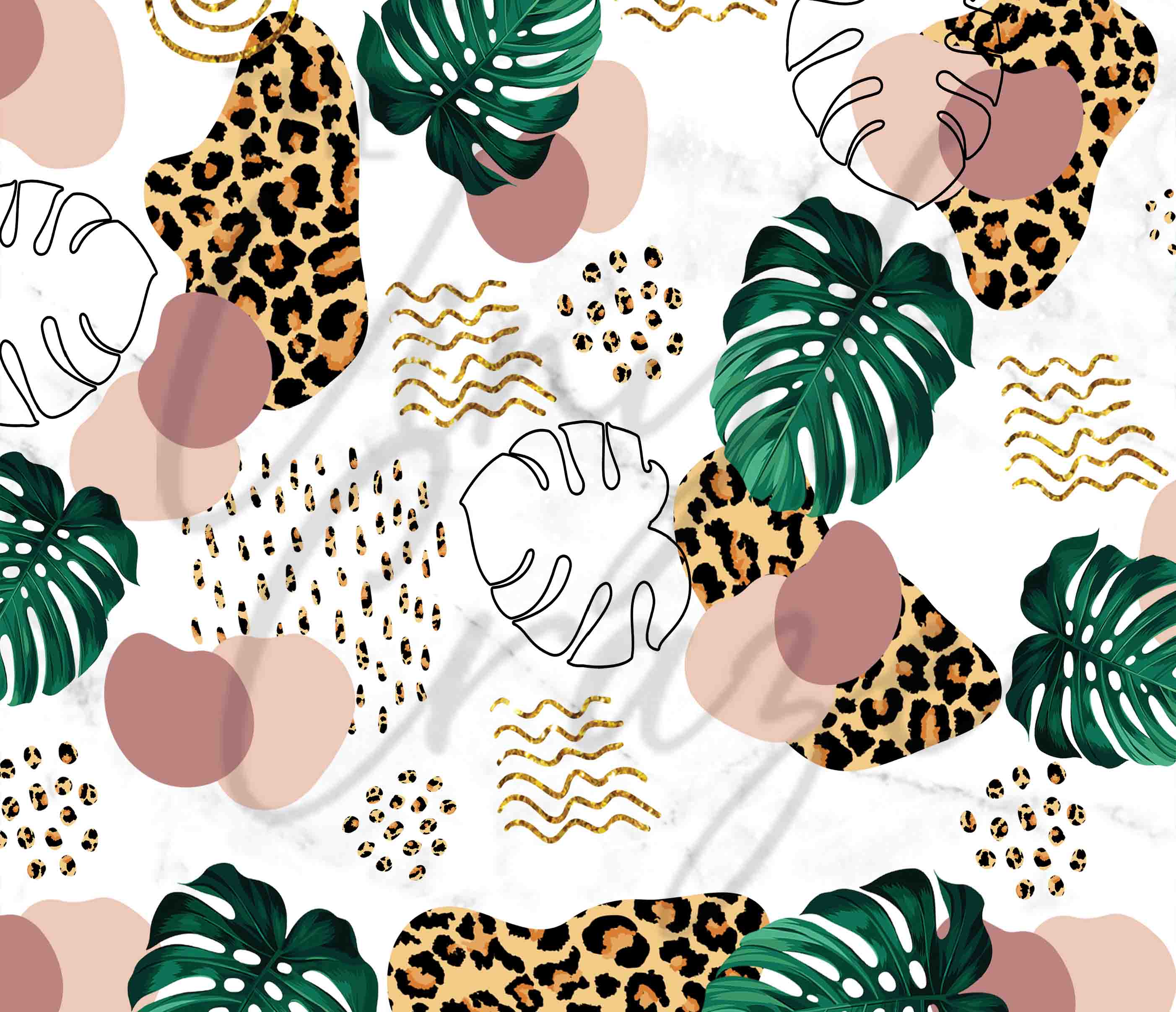 Leopard Monsteras - Adhesive Vinyl Wrap – 3D Undercover