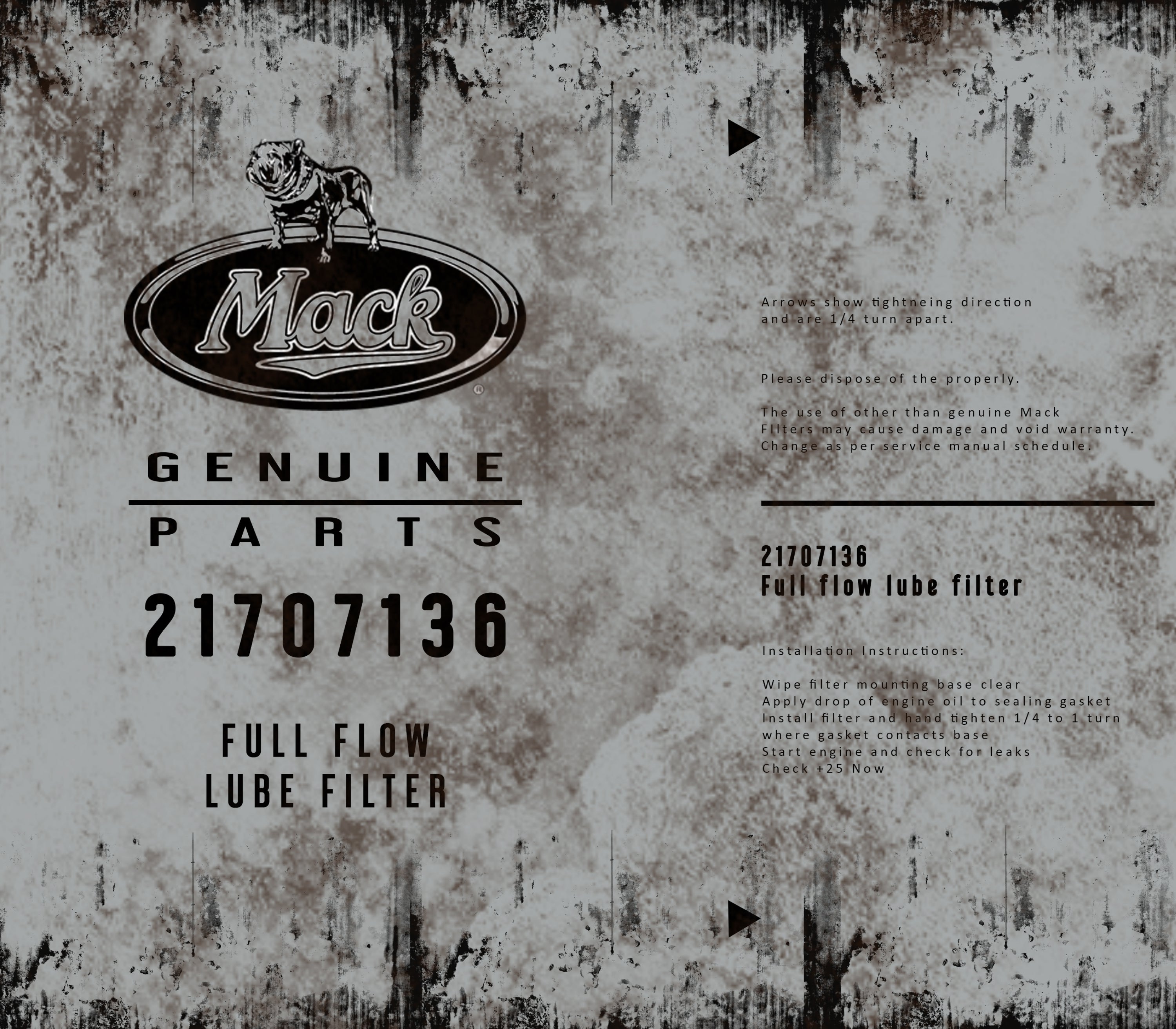 Mack Fuel Filter Adhesive Vinyl Wrap – 3D Undercover