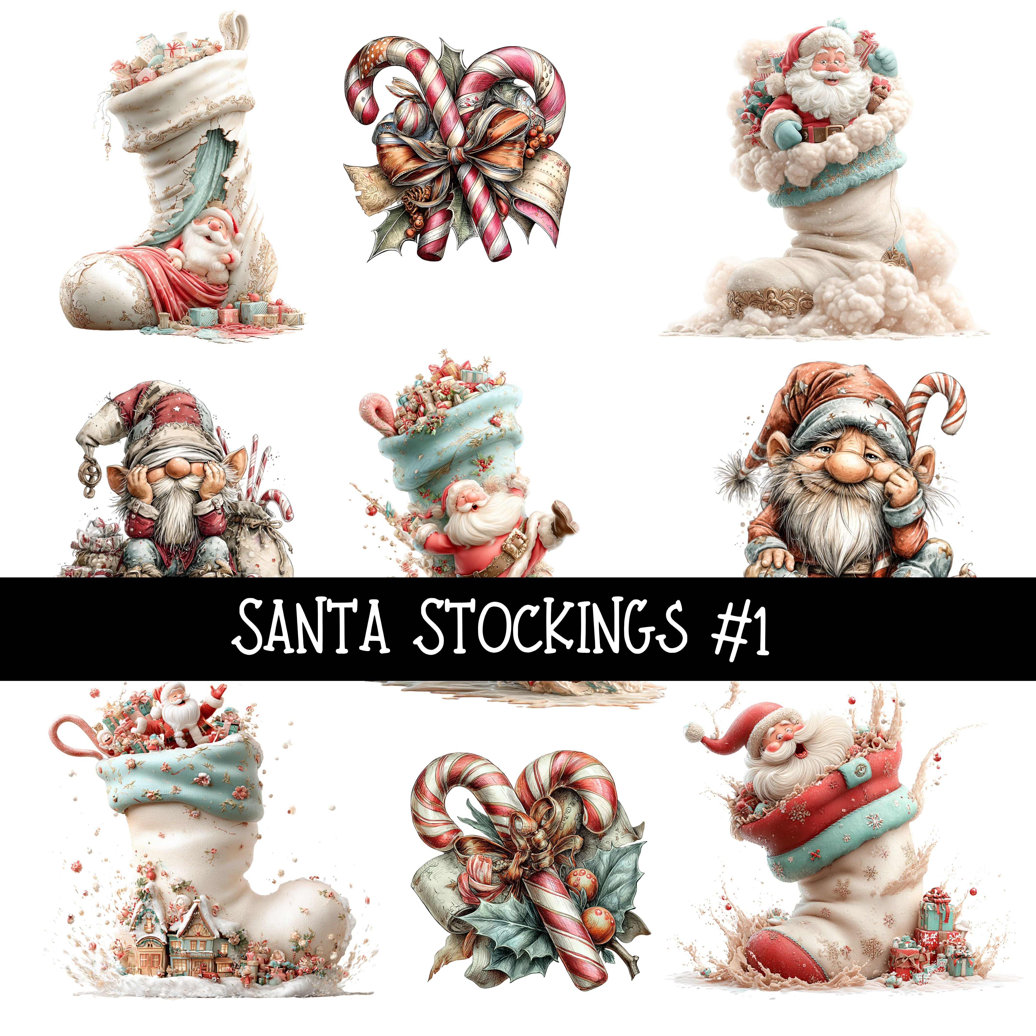Santa Stockings UV Decal sheets 2 to choose from – 3D Undercover