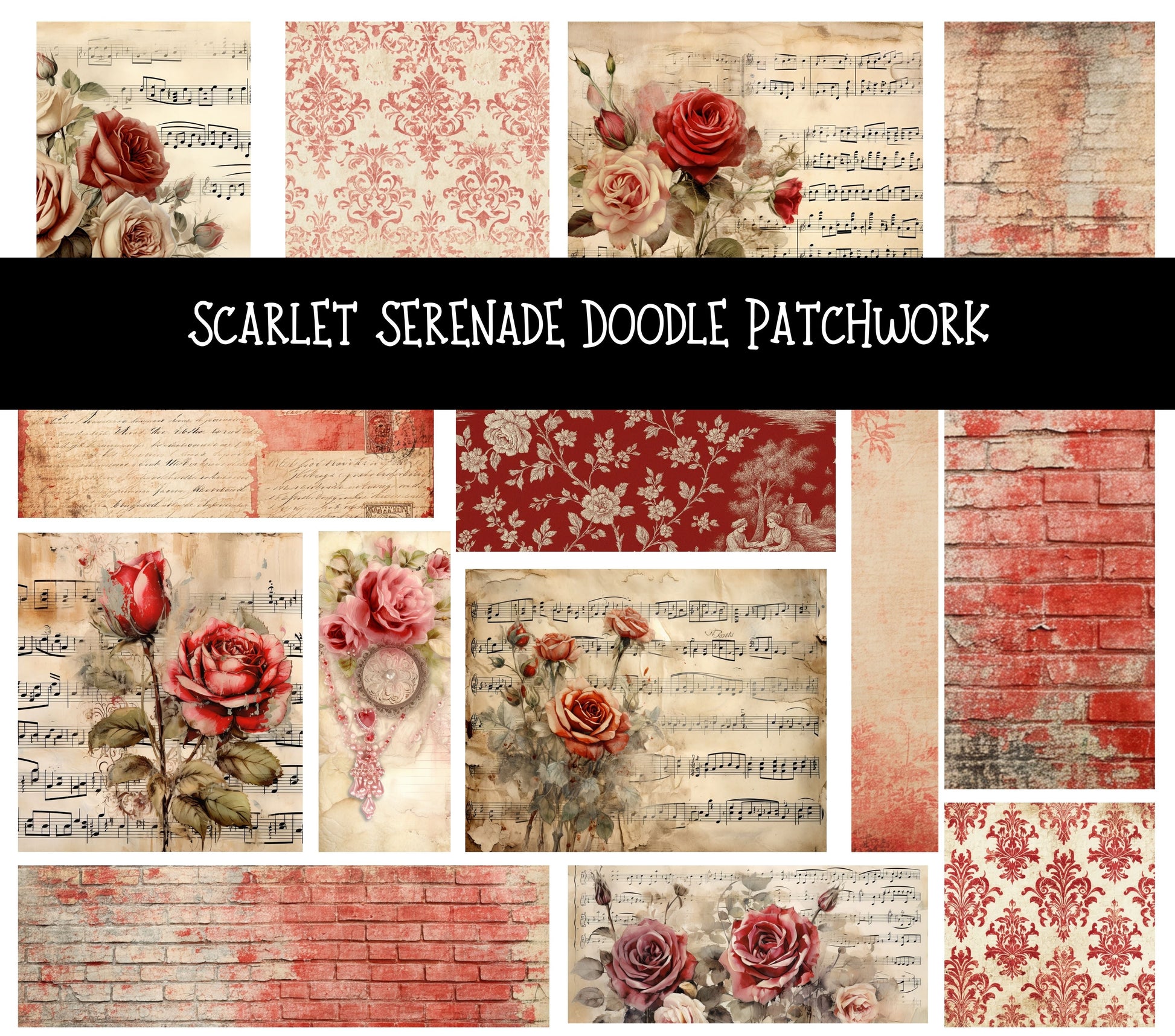 Scarlett Serenade Doodle Patchwork Set – 3D Undercover