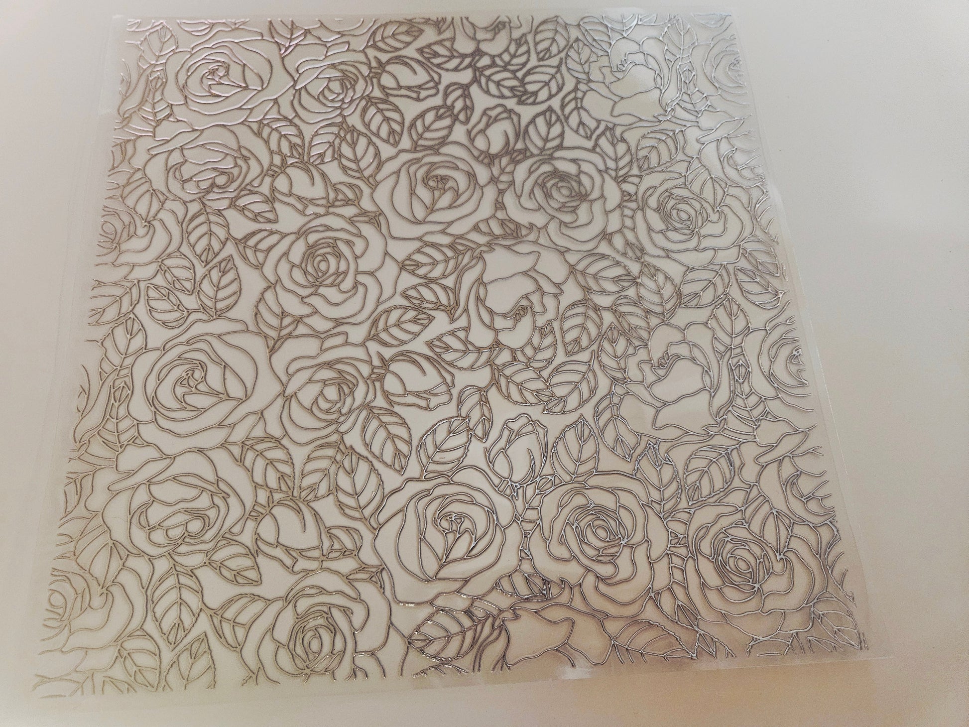 #12 Metallic UV DTF- Rose Outline- available in Gold and Silver – 3D ...